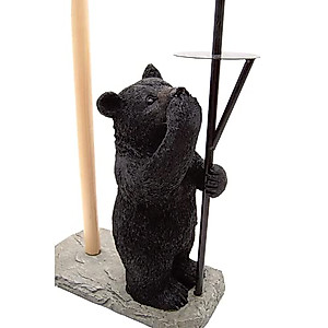 Sitting Stinky Bear Toilet Paper Holder with Storage, Freestanding Bathroom Decoration, Rustic Cabin Décor, 18.5 Inches