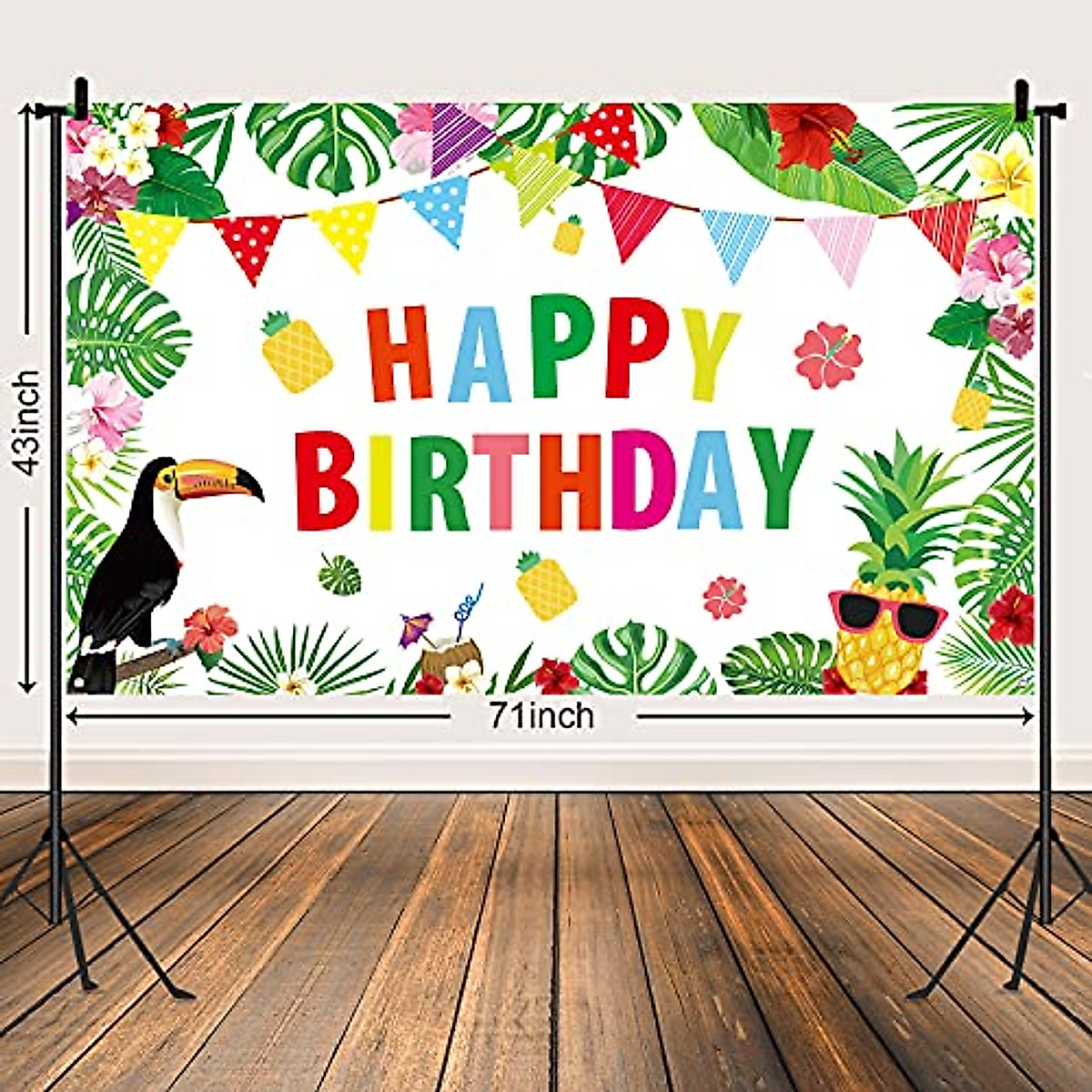 Hawaiian Luau Birthday Party Decorations Supplies Hawaiian Party Backdrop Luau Party Background Tropical Hawaiian Jungle Theme Flamingo Pineapple Party Banner Summer Beach Pool Photography Background
