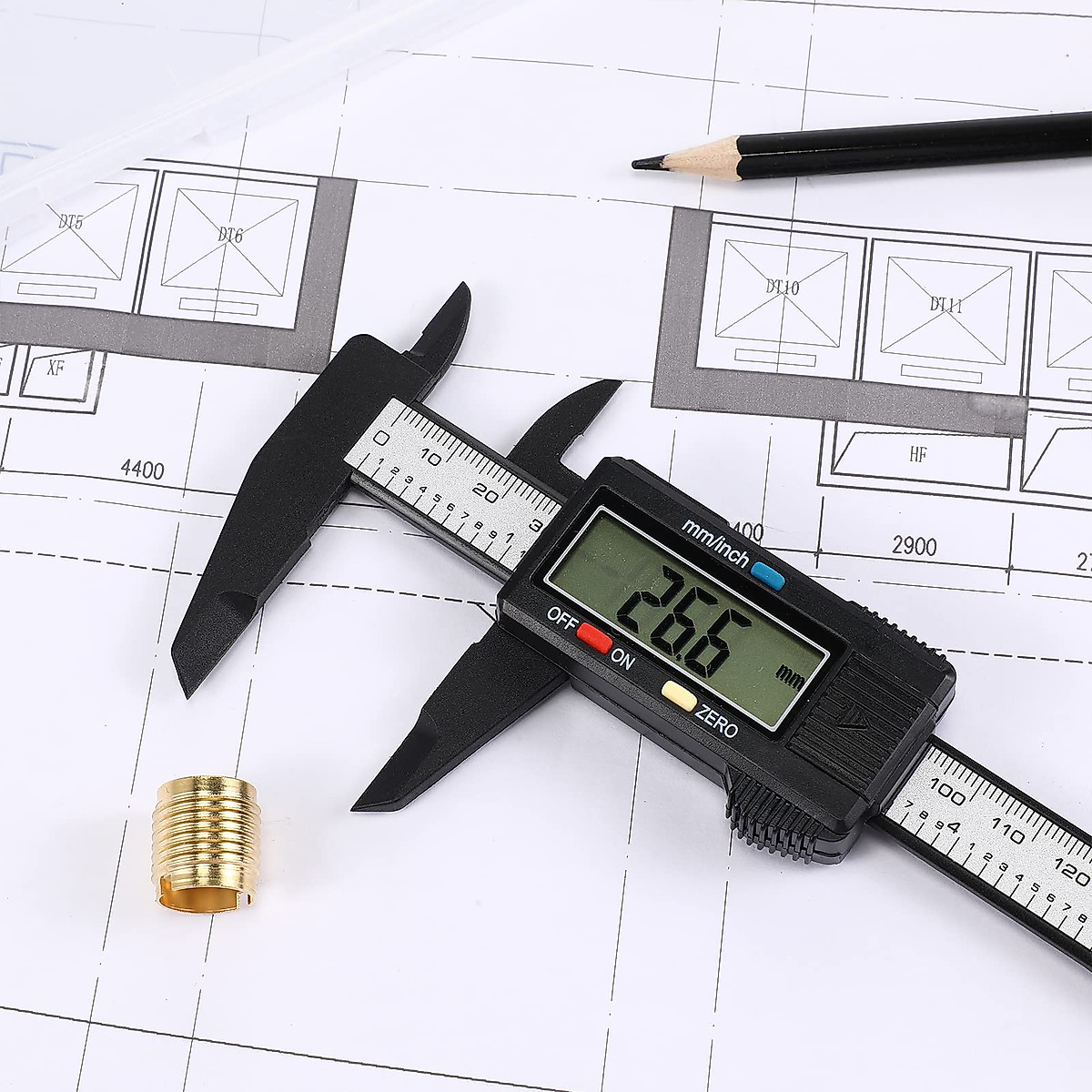 Simhevn Electronic Digital Caliper, LCD | 0 to 6 inch Inch and Millimeter Conversion, Automatic Shutdown Function, Very Suitable for home/jewelry/3D Printing/DIY Measurement, etc