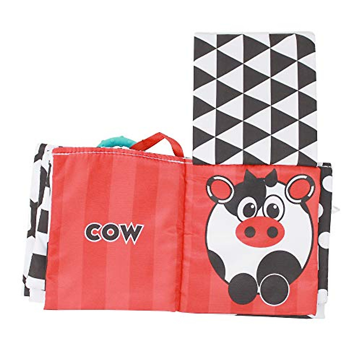 Sassy Peek-a-Boo Activity Book with Attachable Link for On-The-Go Travel | Black & White | for Ages Newborn and Up