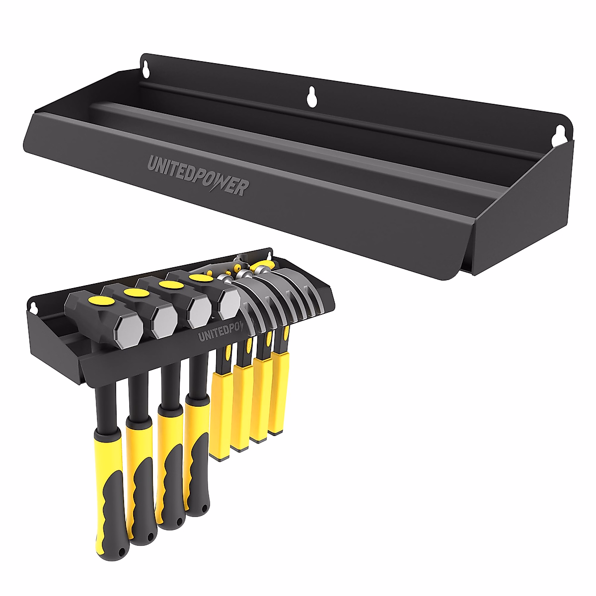 UNITEDPOWER Hammer Holder, Wall Mount Storage Rack Organizer for Workshop, Shed, Garage, Home, Fit Most of Hammer or Small Tools