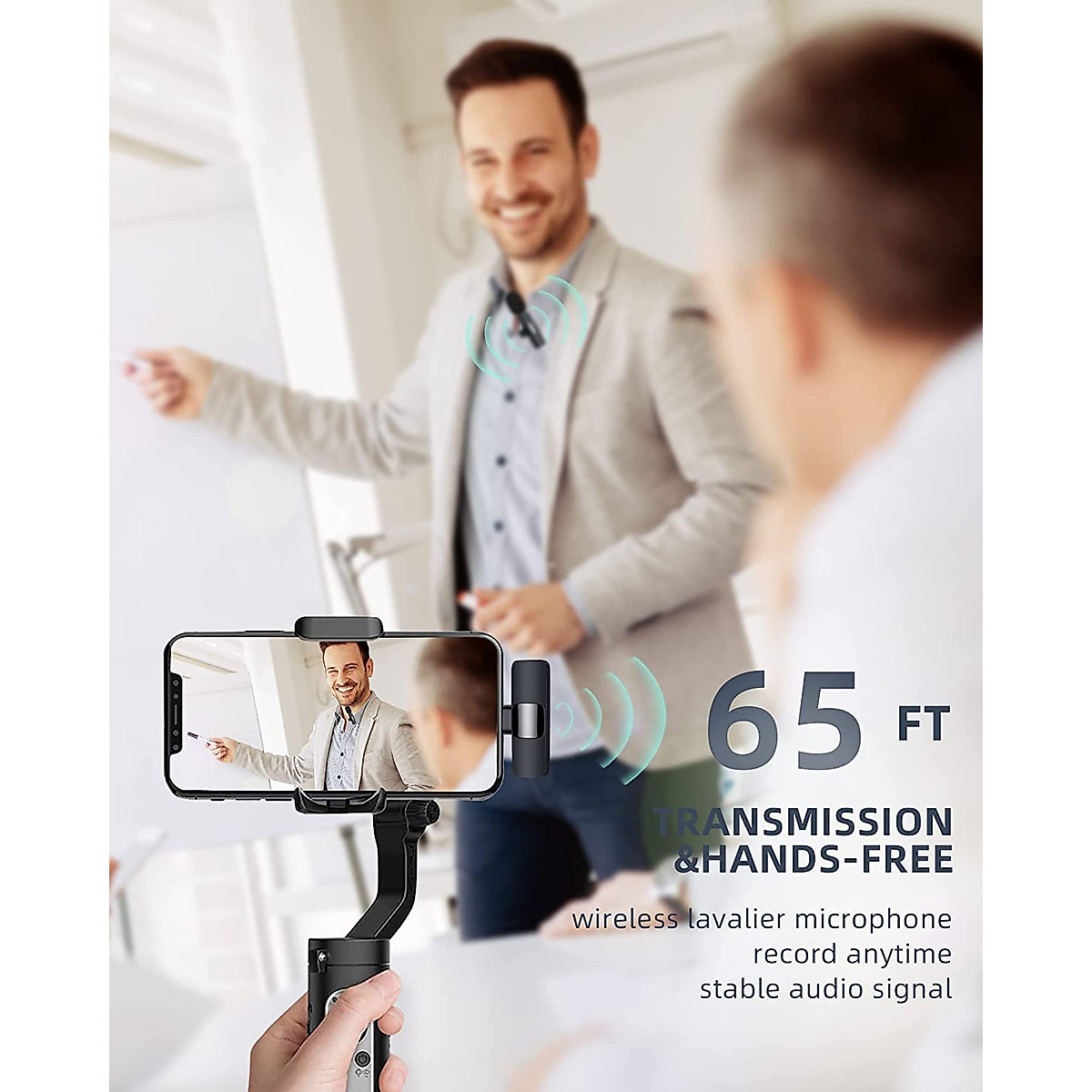 Z Innovations Wireless Lavalier Microphone, Dual Omnidirectional, Plug-and-Play, Compatible with iOS and Android, Ideal for Vlogging, Live Streaming, Interviewing, and Recording