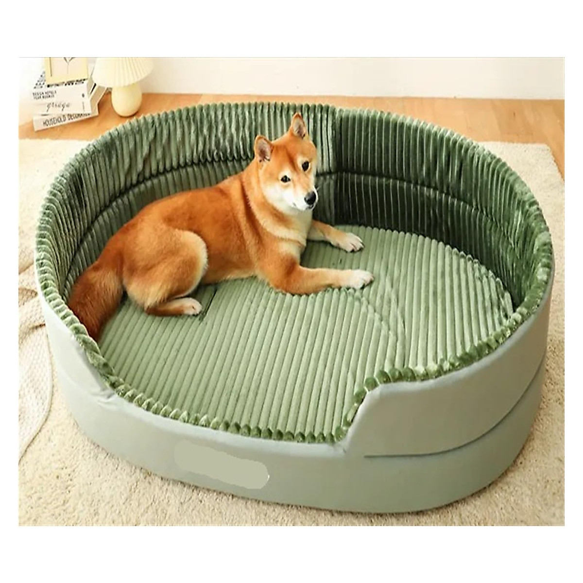 ITOMEN Pet Bed Autumn Winter Dog Bed Washable Kennel Pet Large Sofa Plus Comfort (Color : Green, Size : M 50X35CM)