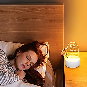 Memorial Gifts Night Light Sympathy Bereavement Gifts Don't Go Away in Memory of Loss of Loved One Acrylic Clear Heart Condolence Gifts with Light Remembrance Gifts for Loss of Mother Father
