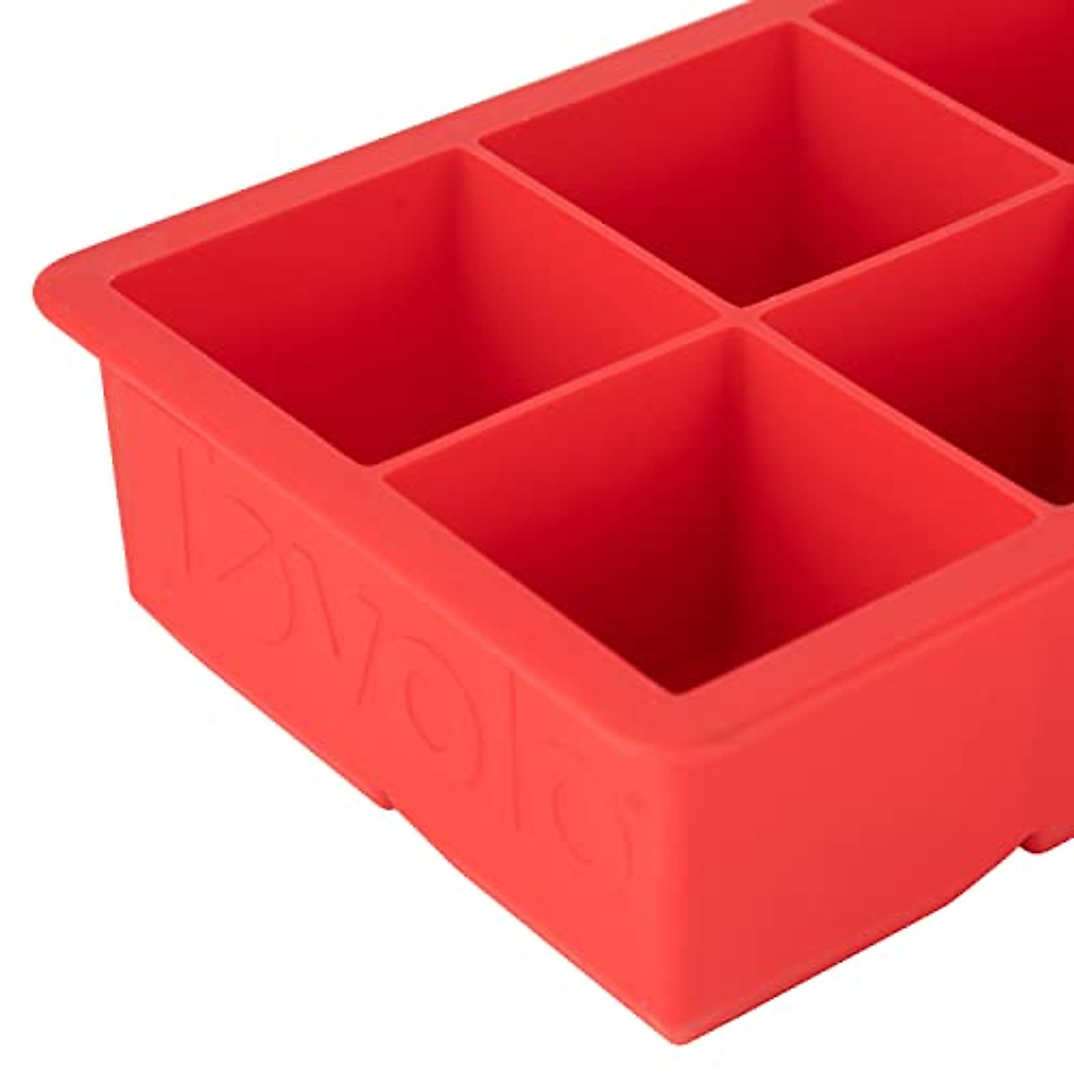 Tovolo, Large King Craft Ice Mold Freezer Tray of 2" Cubes, BPA-Free Silicone, Single, Candy Apple