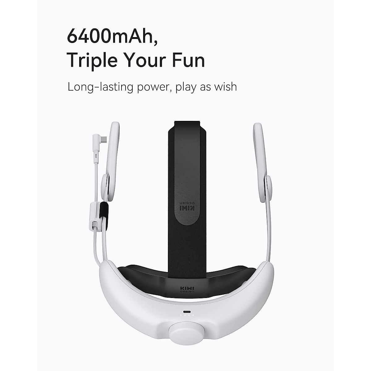 KIWI design Elite Strap with Battery and Face Cushion Pad Compatible with Quest 2