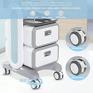 Mobile Medical Trolley Cart 130 Lbs Load Portable Professional Cart for Ultrasound Imaging Scanner Vehicle Beauty Storage Cart with Drawers Tool Tray Wheels for Home Hospital Office Medical Clinic