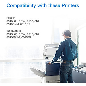 LxTek Compatible Toner Cartridge Replacement for Phaser 6510, WorkCentre 6515 High Yield (2-Pack, Black)