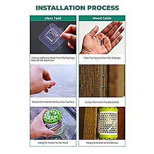 Smart Reptile Heater with Auto Temperature Control, Installation Kit and Anti-Biting Line, Design for Chameleon, Snakes, Lizards, Chicks, Amphibian and Turtle (50W_Small)