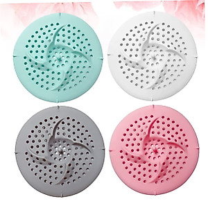 Veemoon 4pcs Floor Drain Cover Bathtub Strainer Bathtub Drain Cover Silicone Drain Cover Kitchen Sink Plug Sink Drain Filter Home Sink Filter Bath Sink Bath Filter Simple Kitchen Supplies