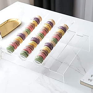 BLBYHO Acrylic Macaron Display Tray, Macaron Cookie Display Stand with 4 Slots…
