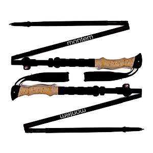 Montem Folding Collapsible Hiking/Walking/Trekking Poles - One Pair (2 Poles)
