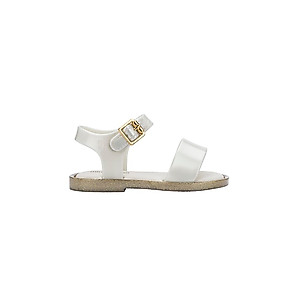 mini melissa Mar Sandal for Babies, White/Glitter, 7