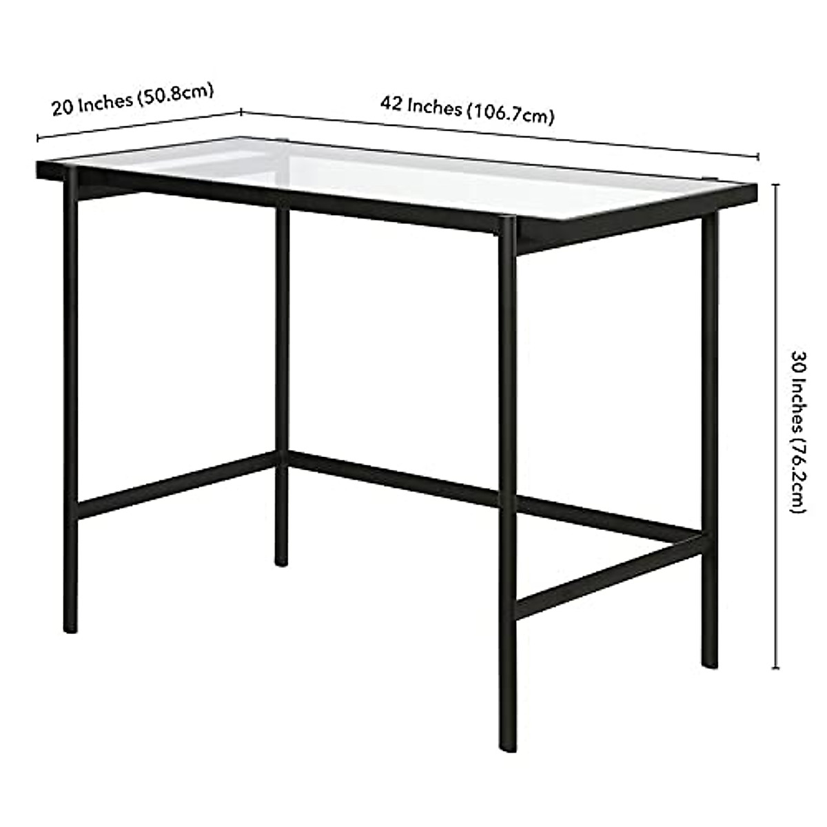 Tamar 42'' Wide Rectangular Writing Desk in Blackened Bronze