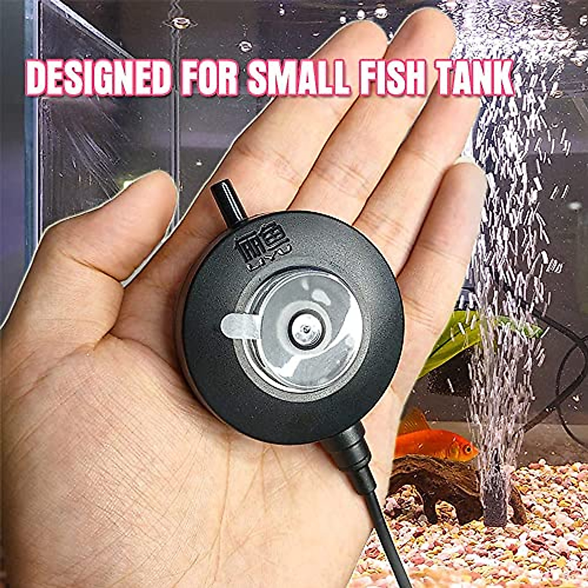 Quiet Mini Air Pump for Aquarium 1.0 Watt Fish Air Pump for 1-20 Gallon Fish Tank with Accessories，Adding Oxygen to Ornamental Fish