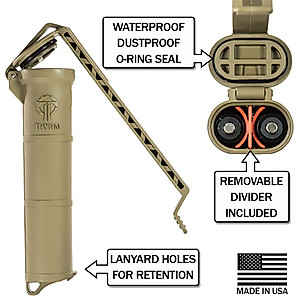 Thyrm CellVault XL Battery Storage (Clear) Case for AA, AAA, CR123, 18650 Batteries, Survival Gear, Made in USA