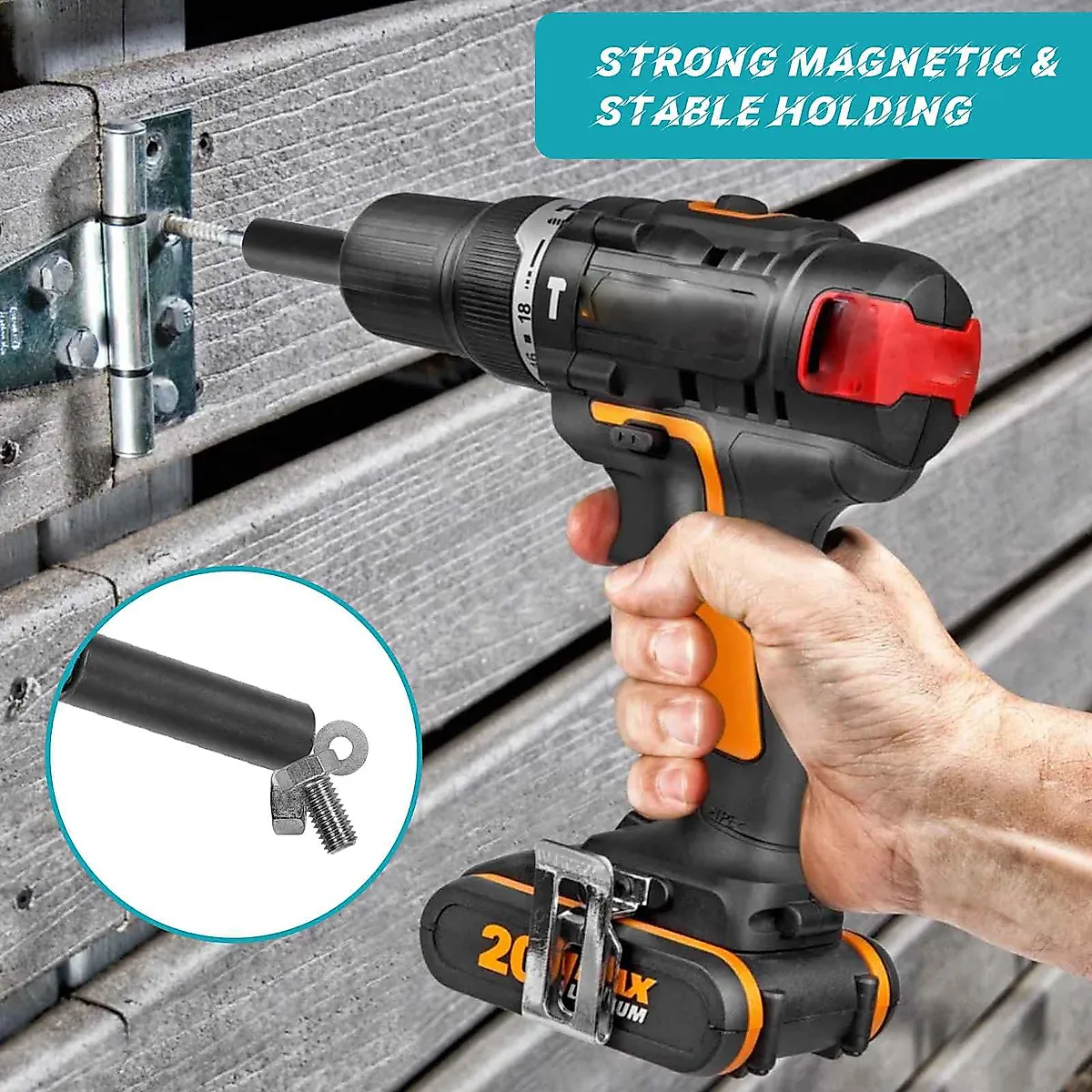 V2ine 10 Pcs Impact Driver Bit Adapter Set,5 PCS Strong Magnetic Screwdriver Bit Holder 2.4 Inch Extension + 6Inch Magnetic Screwdriver Bit Holder Extension + 3Pcs Socket Adapter Set With Tough Case