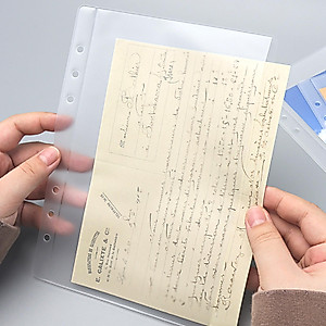 A5 Binder Pockets Zipless 24pcs Binder Inserts Budget Envelopes Frost PVC Binder Sleeves Sheet Protectors for 6-Ring A5 Binder Accessories Photos Cards Bills Organizer (A5, 24pcs)