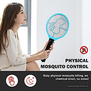 Bug Zapper! 3000 Volts Fly Racket Swatter Electric Mosquito Killer for Indoor and Outdoor, 3 Safe Layer Fly Moth Insect Killer,2AA Batteries Not Included （Circular）