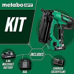 Metabo HPT 18V MultiVolt™ Cordless Finish Nailer Kit | Includes 1 Battery | 16 Gauge | Lifetime Tool Warranty | NT1865DMS