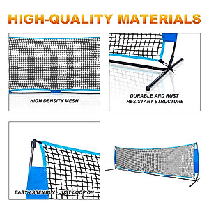 Sharellon Volleyball Net, Portable Volleyball Net, 10x3FT Volleyball Tennis Pickleball Soccer Training Net for Kids Indoor, Outdoor, Backyard, Beach, Driveway, Pool with Carrying Bag
