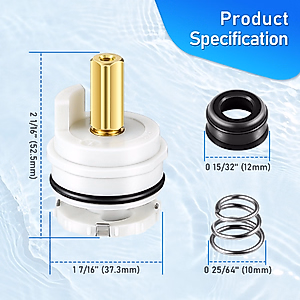 Dreyoo Square Stem Washerless Cartridge Replacement for DA603566, Shower Cartridge Compatible with Danze and Glacier Bay Single Handle Tub/Shower Faucets with Temperature Limit Stops