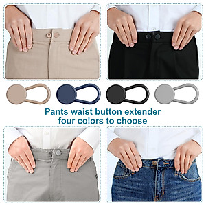KUNTAERY 8 PCS Button Extenders for Jeans, Pants Waistband Expanders, Instant Waist Extender Buttons for Women and Men, No Sew Jeans Waist Extension 1-1.4 Inches