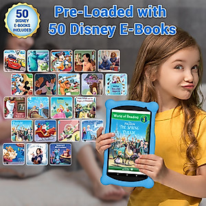 Contixo Kids Tablet V10, 7-Inch HD for Ages 3-7 - Toddler Tablet with Camera, Parental Control, 32GB Storage, WiFi, 50+ Disney Storybooks & Stickers, Kid-Proof Case & Stylus - Blue