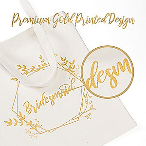 Pop Fizz Designs Bridesmaid Bags | 5 Bridesmaid Tote bags | 1 Maid of Honor Tote Bag (6 pack)
