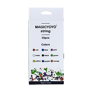 Yoyo Strings Pack of 25 - Professional Yoyos String Replacement, Polyester Yoyo String for Responsive or Unresponsive Yoyo, Rainbow Colors - Blue, Green, Yellow, Orange, Purple