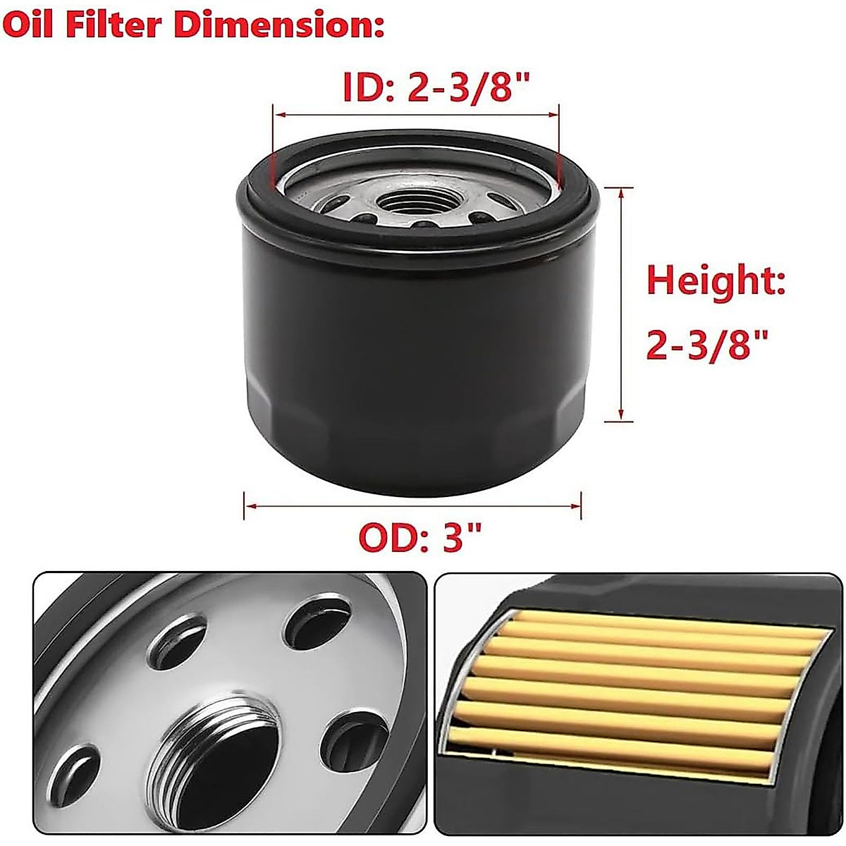 Drblawi Compatible with 796031 594201 Air Filter for BS 590825 591334 John Deere D100 D110 D105 D125 D130 D140 L105 L107 MIU14395 Husqvarna YTH22V46 Lawn Mower with 492932S Oil Filter