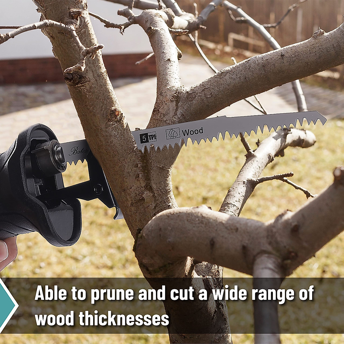 Bates- Wood Pruning Reciprocating Saw Blades, 9 Inch, 3 Pack, Sawzall Blades, Reciprocating Saw Blades, Sawzall Pruning Blades, Pruning Blade for Reciprocating Saw, Wood Saw Blades