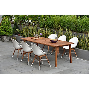 Amazonia Rectangular Cannes Patio Dining Set, 7 Piece, White