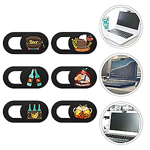 OSALADI USB Camera USB Camera 6pcs Webcam Cover Camera Blocker Beer Pattern Laptop Camera Lens Slider Webcam Lens Protector Lens Privacy Cover Webcam Lens Cap Shutter USB Camera Desktop Camera