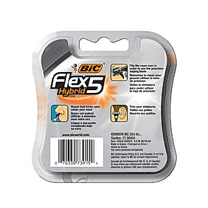 BIC Flex5 Hybrid 5 Blade Razor Refills, 4 Count