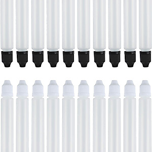 Z-COLOR 20pcs 30ml Black and White Long Dropper Bottle with Childproof Cap with Long Thin Tip Plastic LDPE