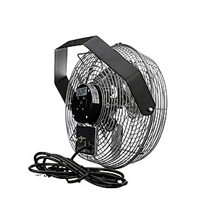 TPI Workstation Fans, Wall-Mount, 12" Blade Diameter, 1/12 Hp