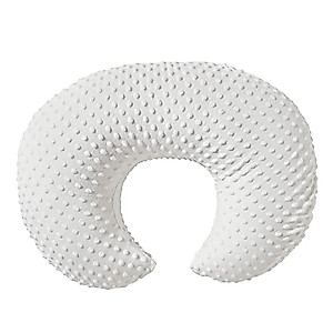 QUENESS Nursing Pillow Cover Breastfeeding Pillow Cases Minky Dot Slipcover (White)