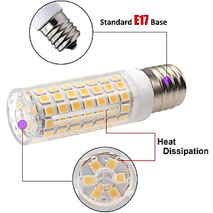 8206232A E17 LED, Dimmable E17 Led Bulb, 8W 75W Equivalent,850LM, 110V 120V 130V,Intermediate Base, for Ceiling Fan, Microwave Oven Lighting,2-Pack (E17-Warm White)