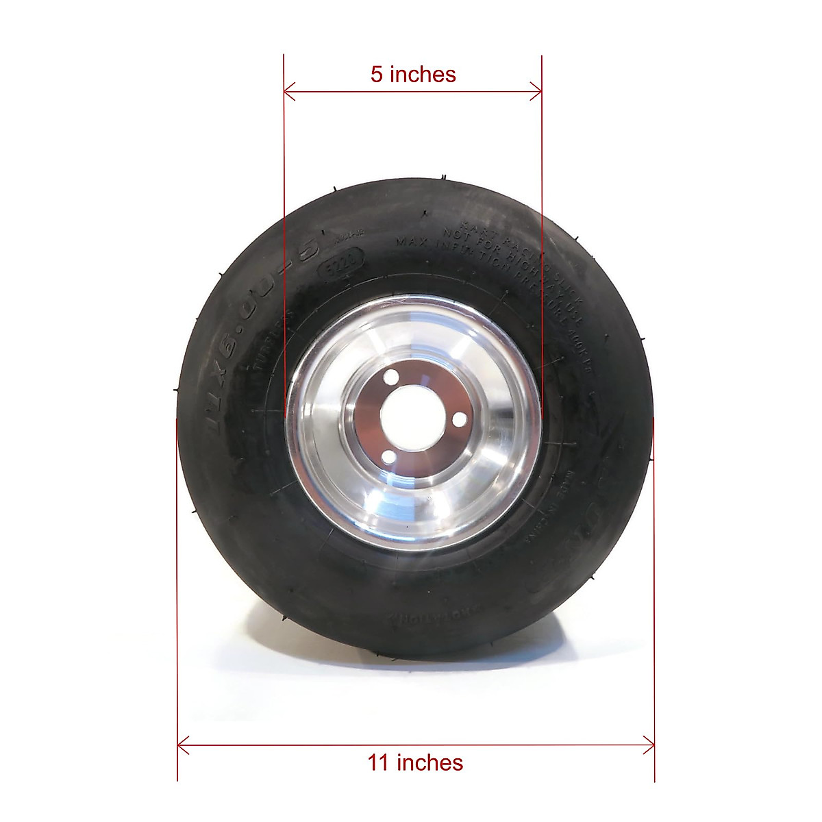 The ROP Shop | (Pack of 2) Tubeless Racing Slick Tire 11x6.00-5 with Aluminum Wheel for Go Kart
