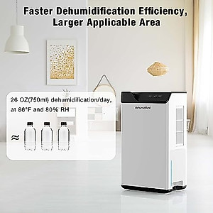 Dehumidifier for Home with Drain Hose, 68OZ Water Tank, Dual Semiconductor, Auto Shut off, Auto Defrost,Portable Dehumidifier for Bedroom, Bathroom, RV, Basement, Closet