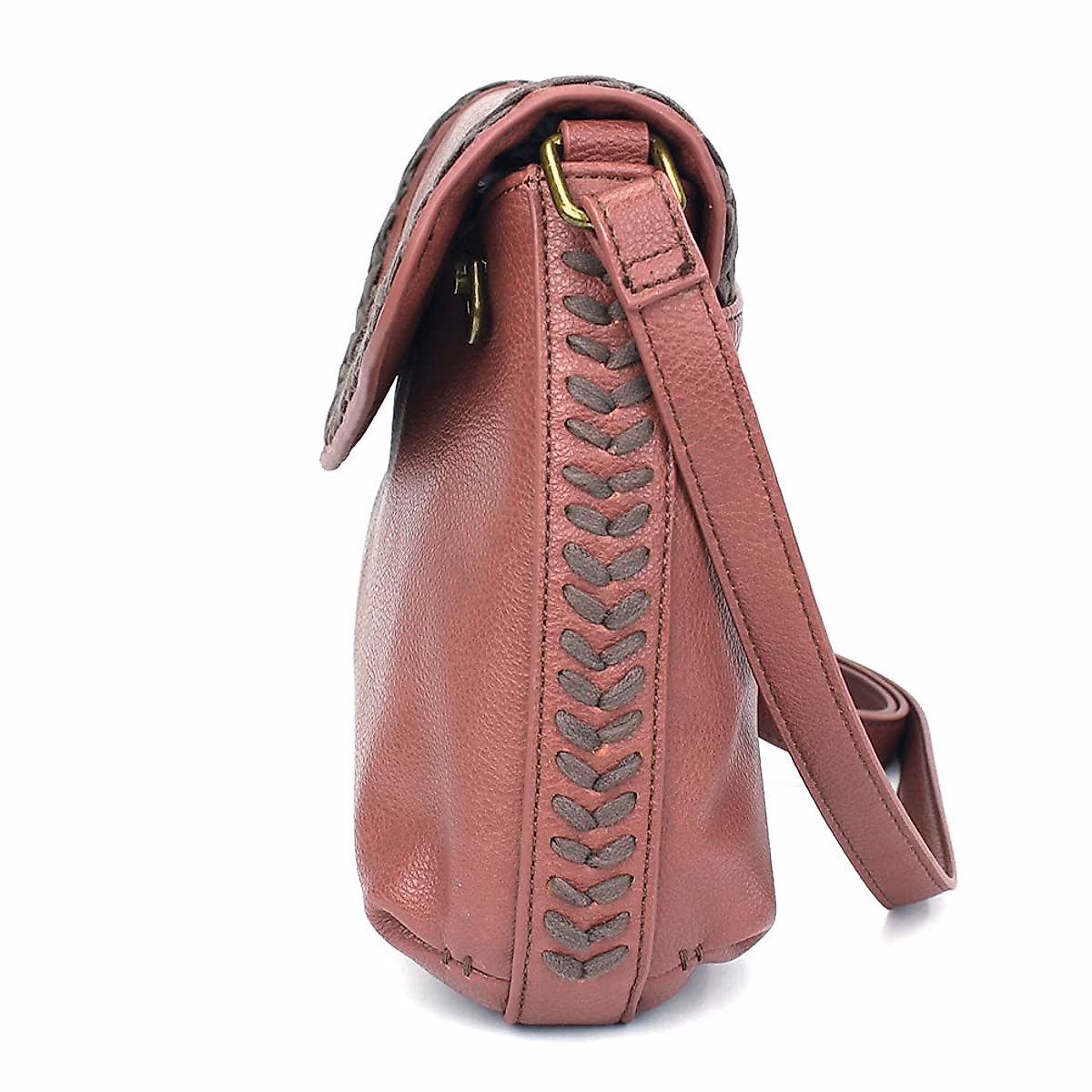 Braided Boho Crossbody -Slim Cat - Berry
