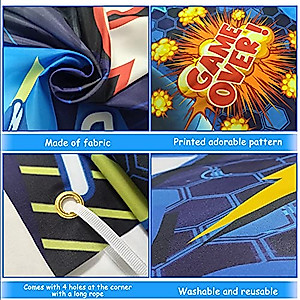 Vlipoeasn 10th Birthday Decorations for Boys 10th Video Game Birthday Decorations 10 Birthday Video Game Backdrop 10 Birthday Backdrop for Boys