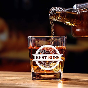 Onebttl Boss Gifts for Men, Whiskey Glass, Old Fashioned Glass, Rocks Glass, Perfect Boss Idea for Men/Male in Boss Day, Birthday, Christmas, Appreciation, Office-BEST