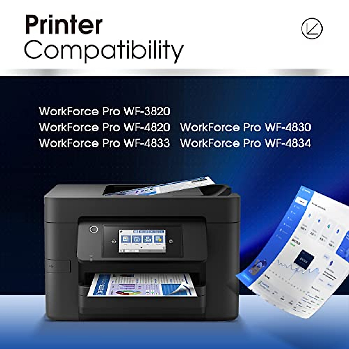 822XL Combo Pack Remanufactured Replacement for Epson 822XL Ink Cartridges 822 T822 T822XL for Workforce Pro WF-3820 WF-4820 WF-4830 WF-4834 WF-4833 Printer WF 3820 WF4820 (Black Cyan Magenta Yellow)