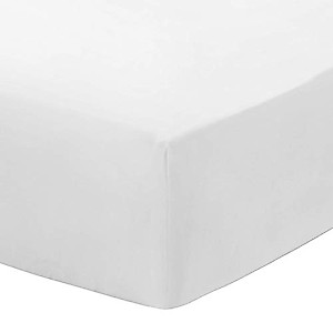 Everyday Kids 2-Pack Fitted Crib Sheets, 100% Soft Breathable Microfiber Baby Sheet, Fits Standard Size Crib Mattress 28in x 52in, Pink Nursery Sheet and White Nursery Sheet