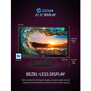 HP Pavilion 22CWA 21.5 IPS LED Monitor 1920x1080 Full HD HDMI VGA (Renewed)