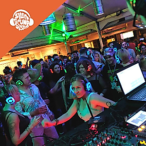 Silent Sound System 50 Pack Silent Disco LED Headphone Package (50 RF Headphones, 3 Transmitters)