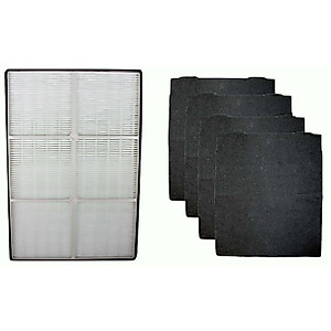 AF Compatible Replacement HEPA Air Purifier Filter & 4 Carbon Filters Fit Whirlpool AP250 & AP150 Part # 1183051K