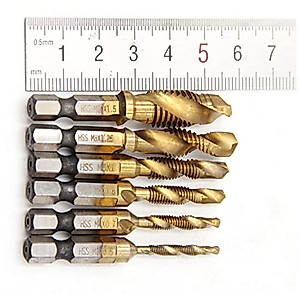 aiyun 13 Pieces Drill Tap Set, SAE/Metric Drill Tap Bits Set with Quick Change Adapter, Tap and Drill (HSS4341+HSS4341)